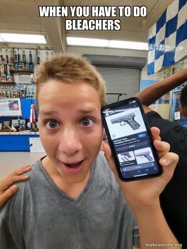 when you have to do bleachers Meme Generator