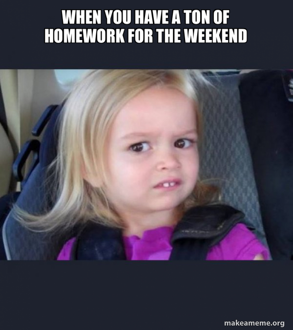 When you have a ton of homework for the weekend - Side-Eyes Chloe Meme ...