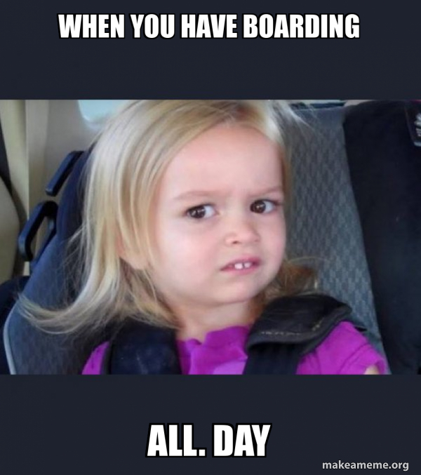 WHEN YOU HAVE BOARDING ALL. DAY - Side-Eyes Chloe Meme Generator