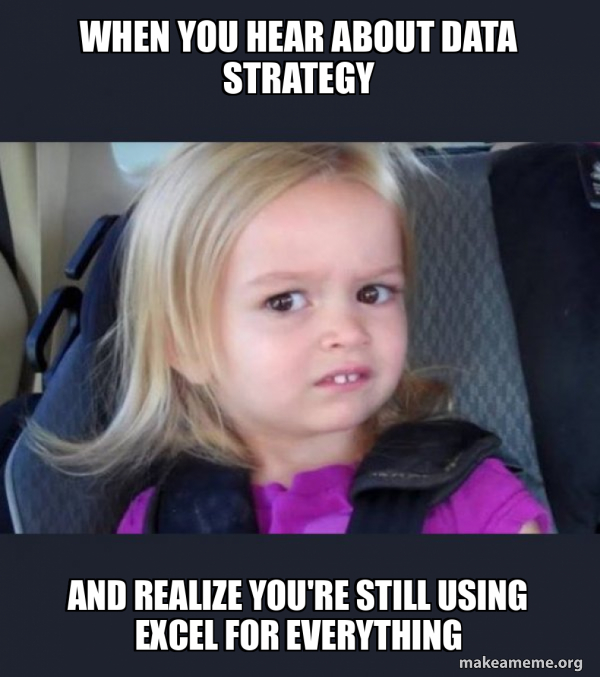 When you hear about data strategy And realize you're still using Excel ...