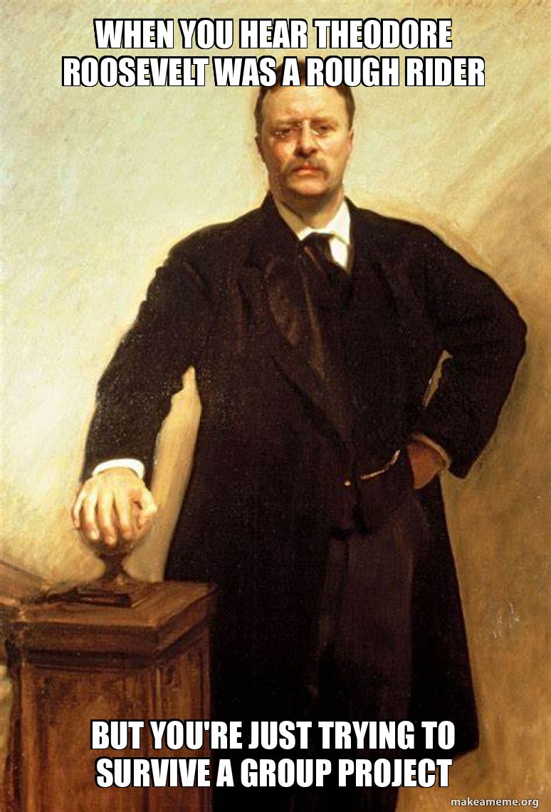 When you hear Theodore Roosevelt was a rough rider But you're just ...