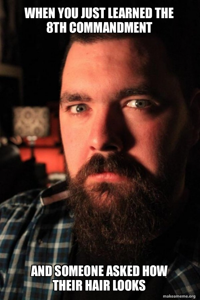 when you just learned the 8th commandment and someone asked how their ...