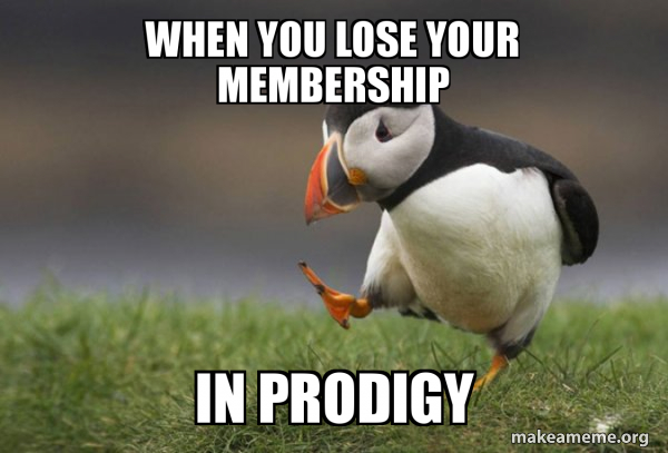 When you lose your membership In prodigy - Unpopular Opinion Puffin ...