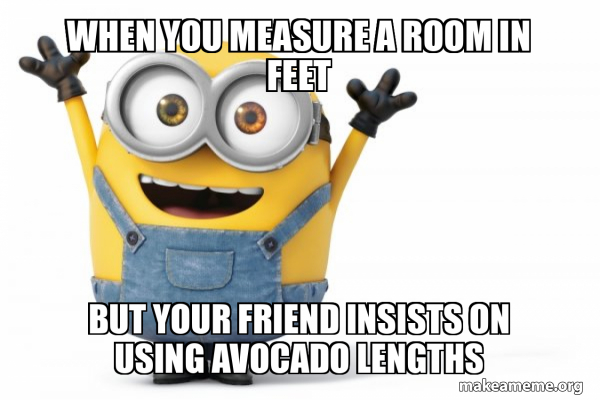 When you measure a room in feet But your friend insists on using ...