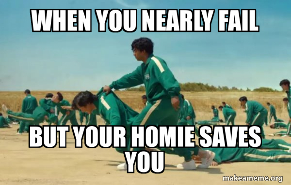 when you nearly fail but your homie saves you - Squid Game Ali Holding ...