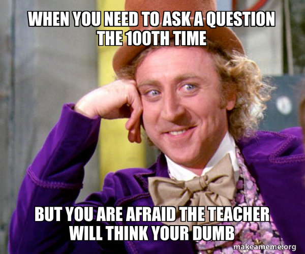 when you need to ask a question the 100th time but you are afraid the ...