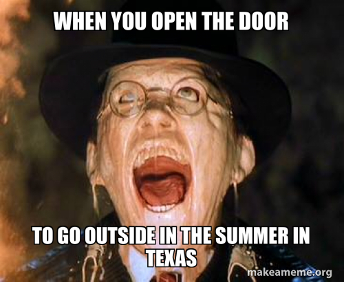 when you open the door to go outside in the summer in texas Meme Generator
