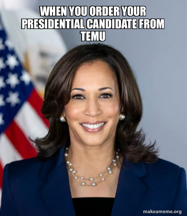 When you order your presidential candidate from TEMU - Kamala Harris ...