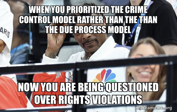 When you prioritized the Crime Control Model rather than the than the ...
