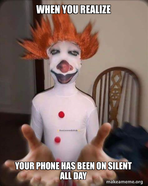 When you realize your phone has been on silent all day Meme Generator