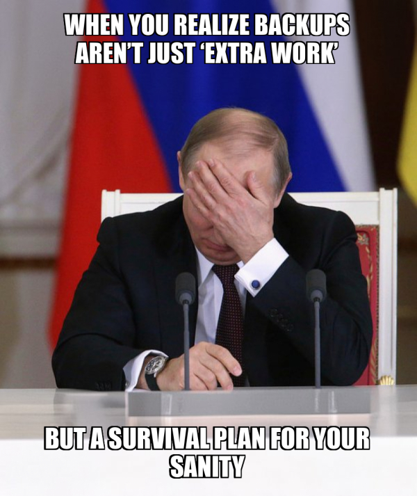 When you realize backups aren’t just ‘extra work’ But a survival plan ...