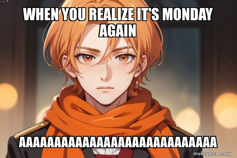 When you realize it's Monday again aaaaaaaaaaaaaaaaaaaaaaaaaaaa Meme ...