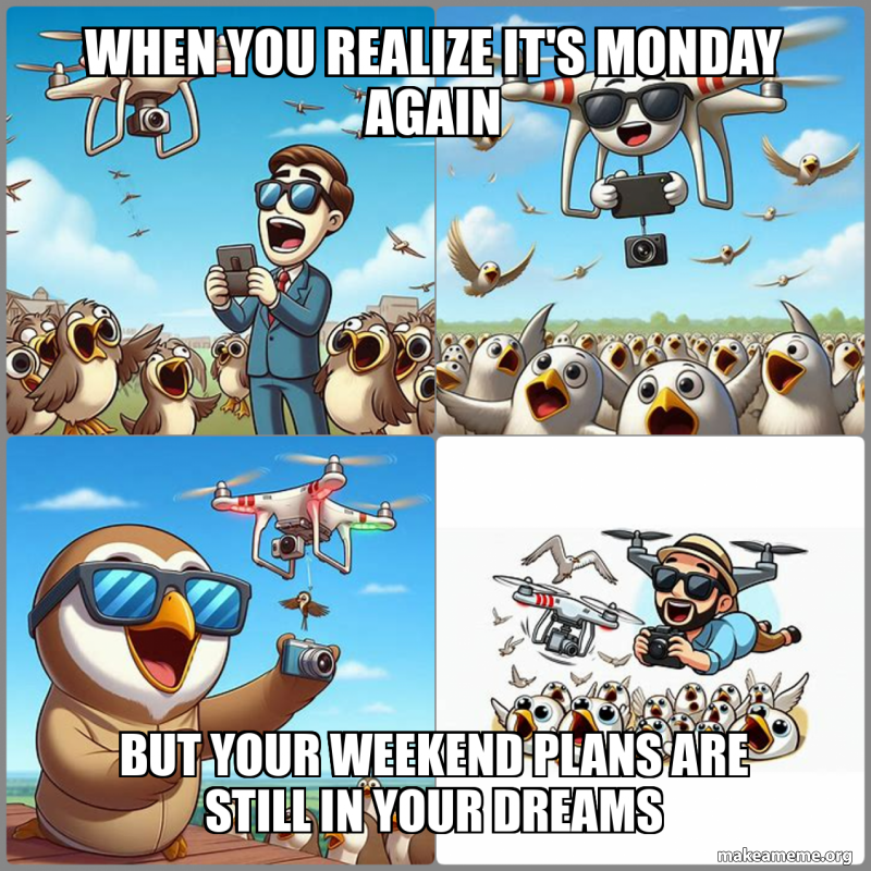 When you realize it's Monday again But your weekend plans are still in ...