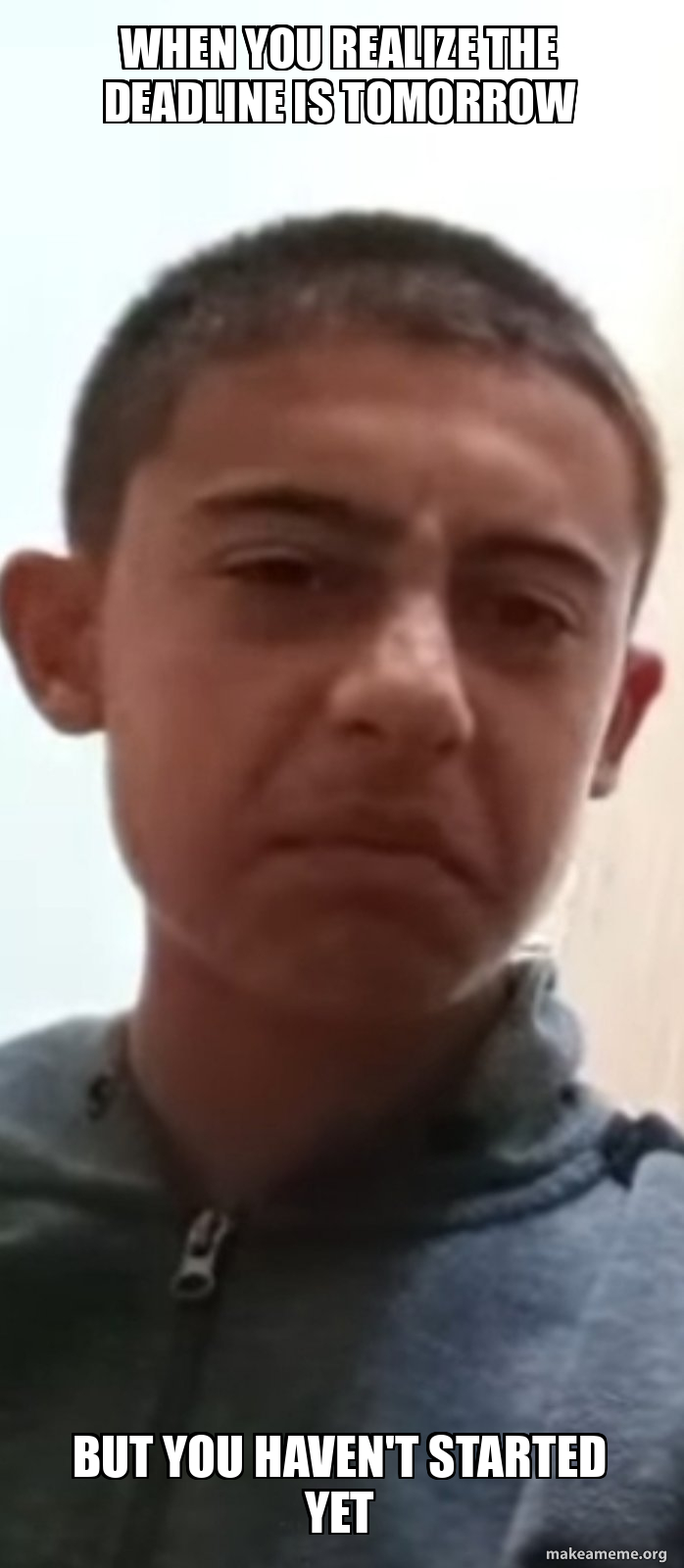 When you realize the deadline is tomorrow But you haven't started yet ...