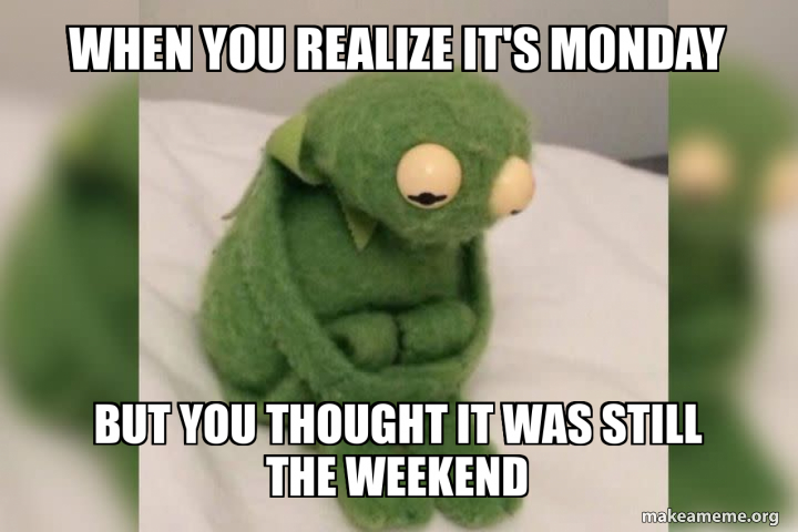 When you realize it's Monday But you thought it was still the weekend ...