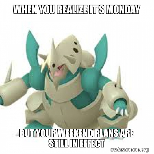 When you realize it's Monday But your weekend plans are still in effect ...