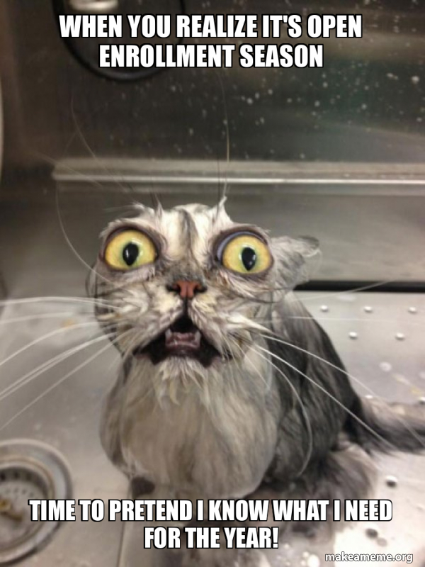 When you realize it's Open Enrollment season Time to pretend I know ...