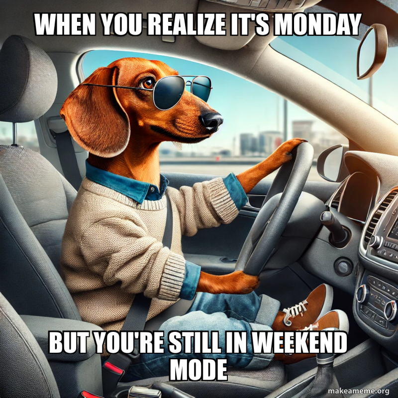 When you realize it's Monday But you're still in weekend mode Meme ...