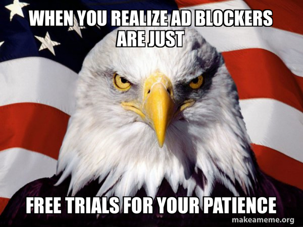 When you realize ad blockers are just free trials for your patience ...