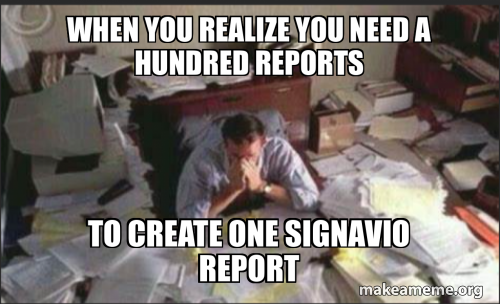 When you realize you need a hundred reports to create one Signavio ...