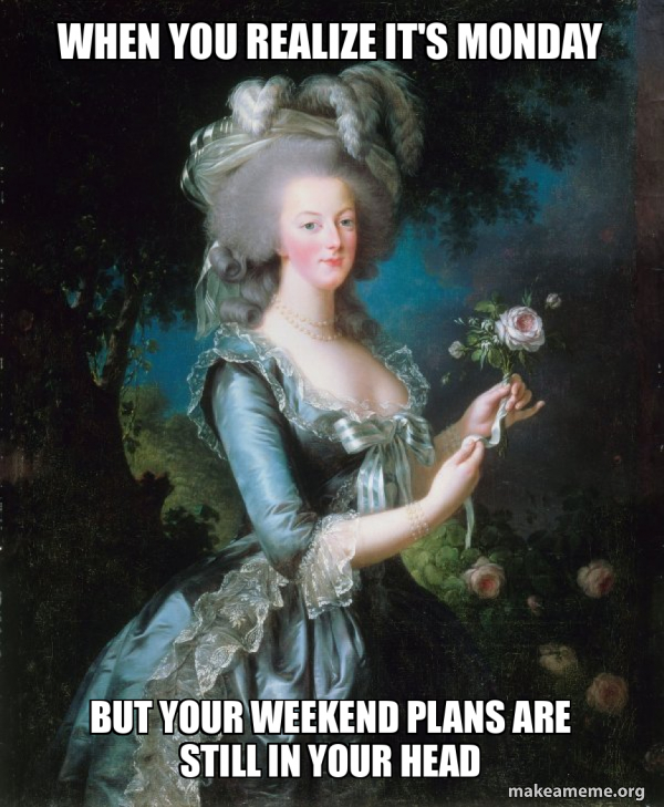 When you realize it's Monday But your weekend plans are still in your ...