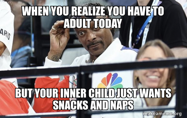 When you realize you have to adult today But your inner child just ...