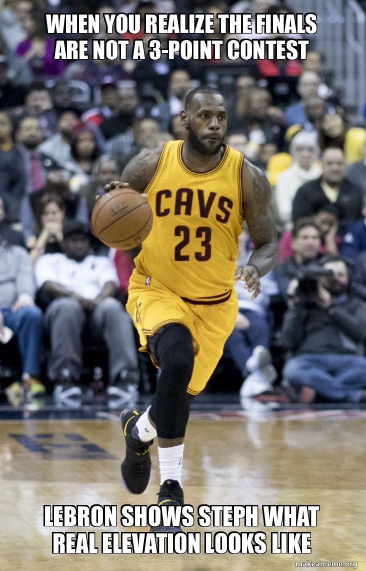 When you realize the Finals are not a 3-point contest LeBron shows ...