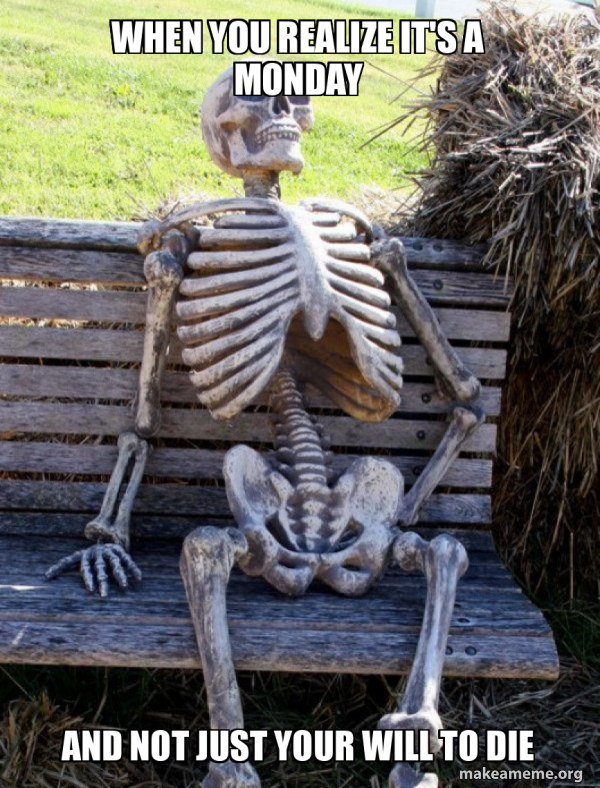When you realize it's a Monday and not just your will to die - Waiting ...