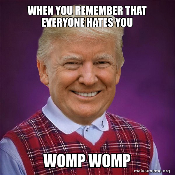 When you remember that everyone hates you womp womp - Bad Luck Trump ...