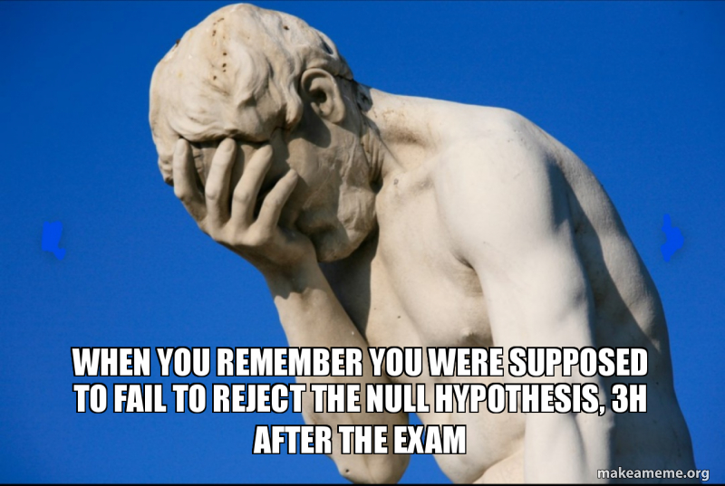 when you remember you were supposed to fail to reject the null ...