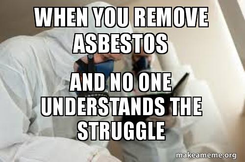 WHEN YOU REMOVE ASBESTOS AND NO ONE UNDERSTANDS THE STRUGGLE Meme Generator