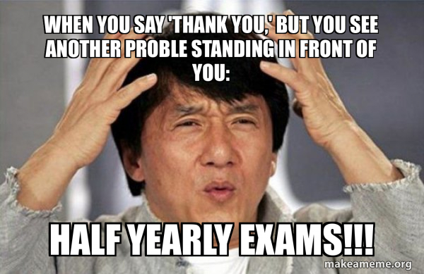 When you say 'thank you,' but you see another proble standing in front ...