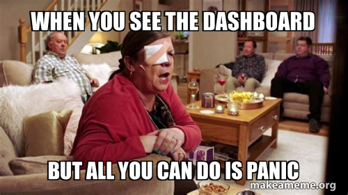 When you see the dashboard But all you can do is panic Meme Generator