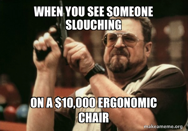 WHEN YOU SEE SOMEONE SLOUCHING ON A $10,000 ERGONOMIC CHAIR - Am I the ...