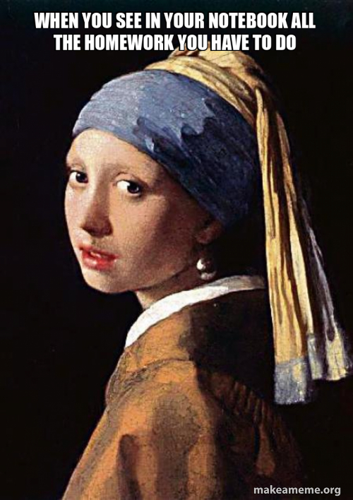 WHEN YOU SEE IN YOUR NOTEBOOK ALL THE HOMEWORK YOU HAVE TO DO Meme ...