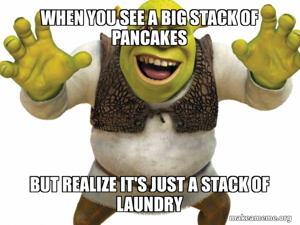 When you see a big stack of pancakes But realize it's just a stack of ...