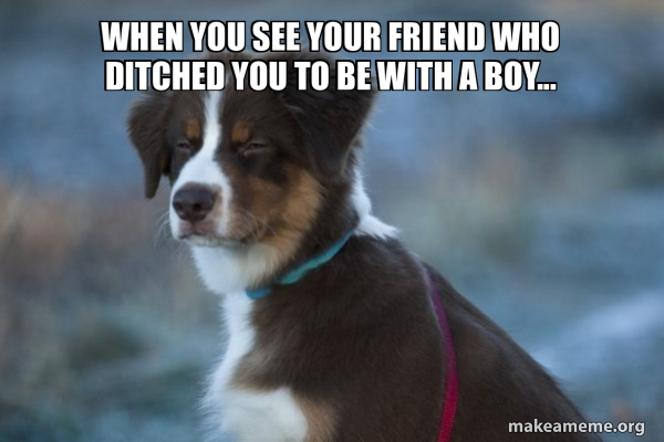 When you see your friend who ditched you to be with a boy... - Unsure ...