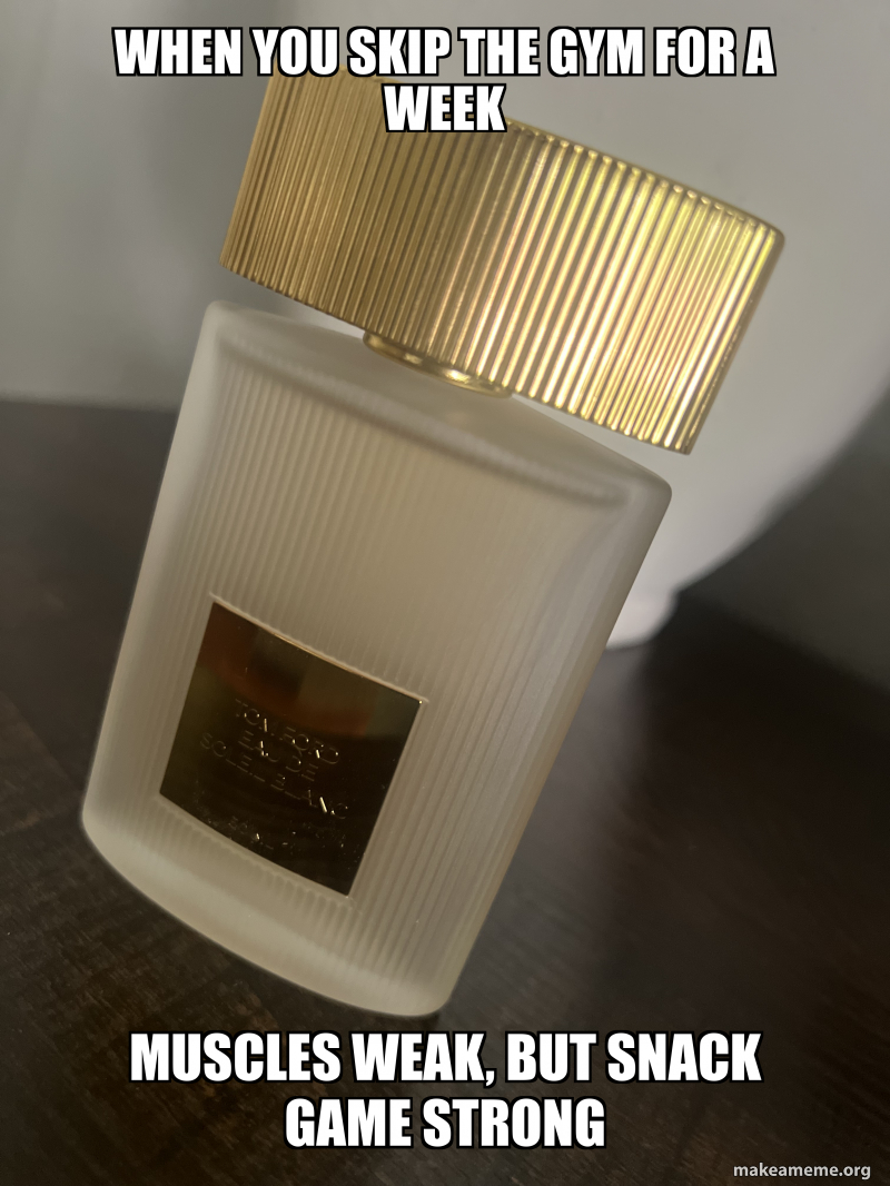 When you skip the gym for a week Muscles weak, but snack game strong ...