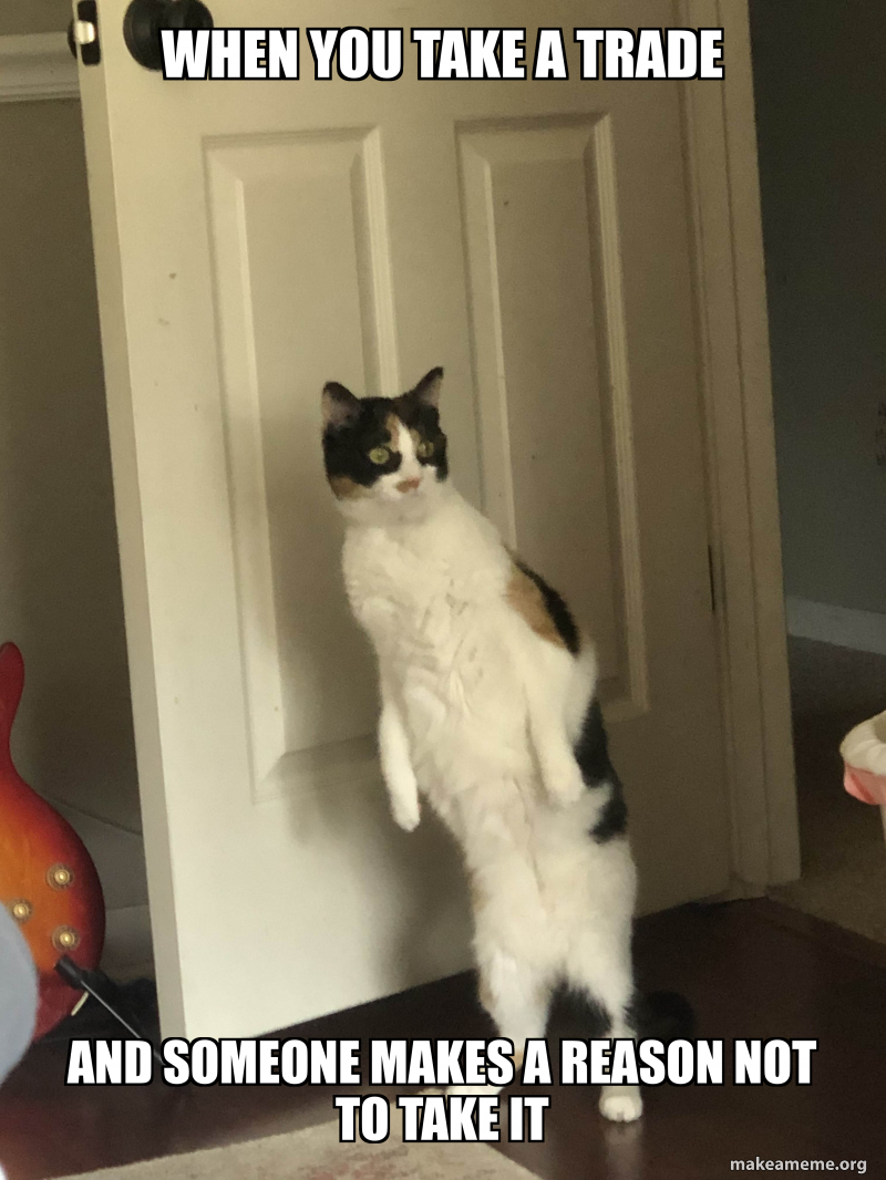 when you take a trade and someone makes a reason not to take it Meme ...