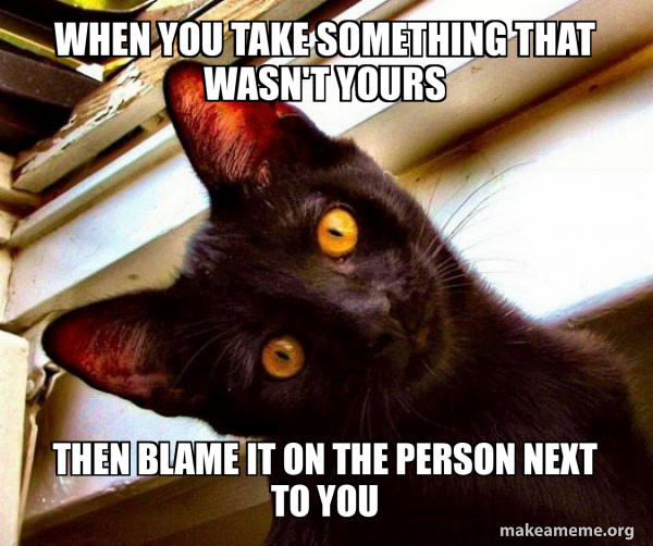 When you take something that wasn't yours Then blame it on the person ...