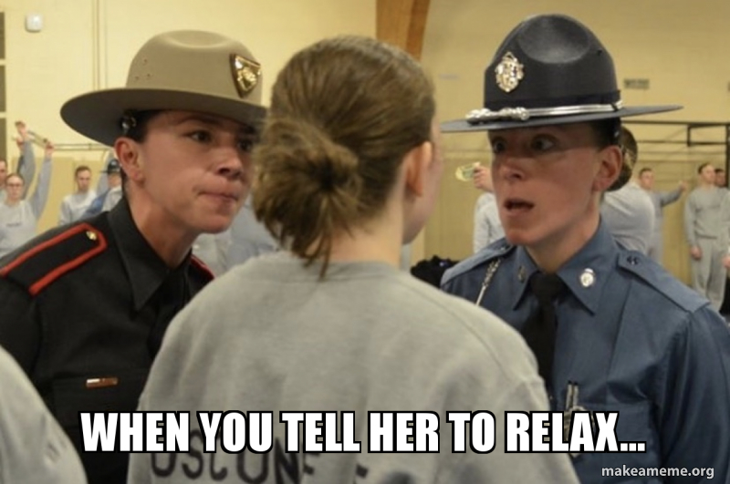 When you tell her to relax... Meme Generator
