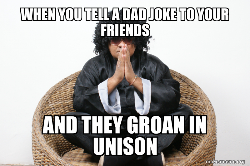 When you tell a dad joke to your friends And they groan in unison Meme ...