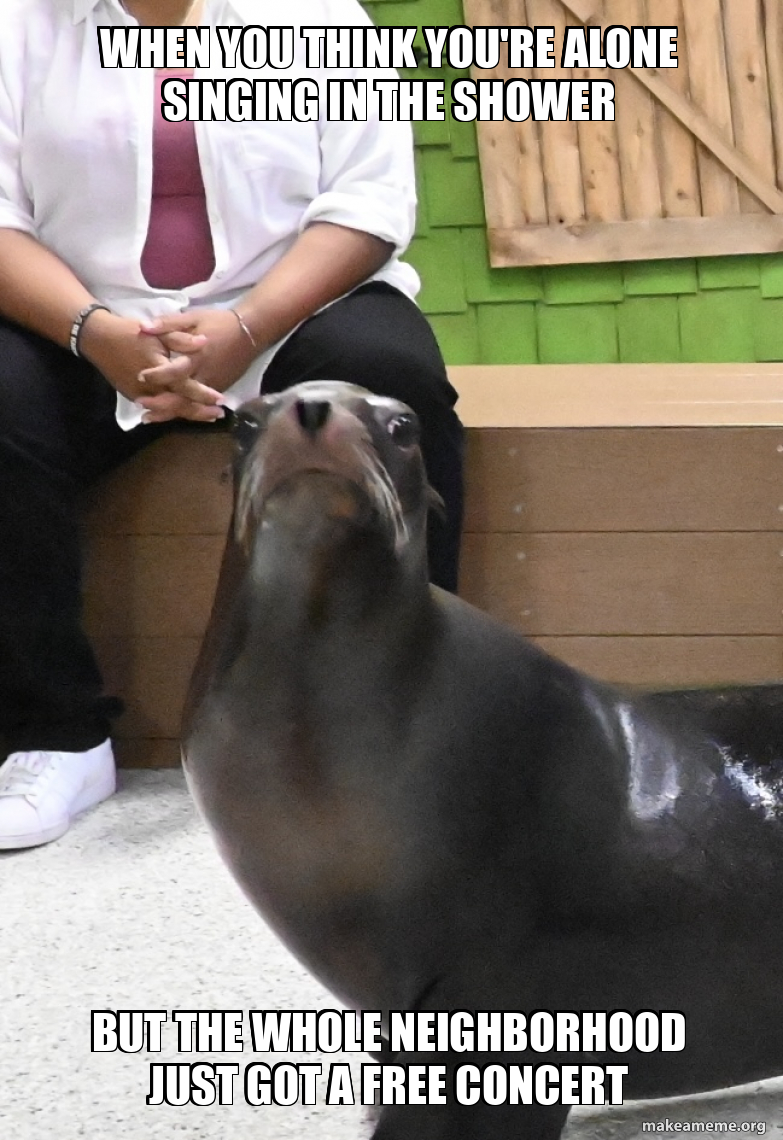 When you think you're alone singing in the shower But the whole ...