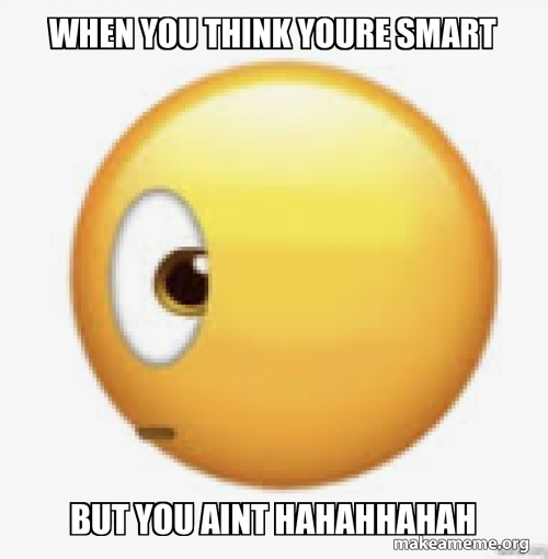 when you think youre smart but you aint hahahhahah Meme Generator