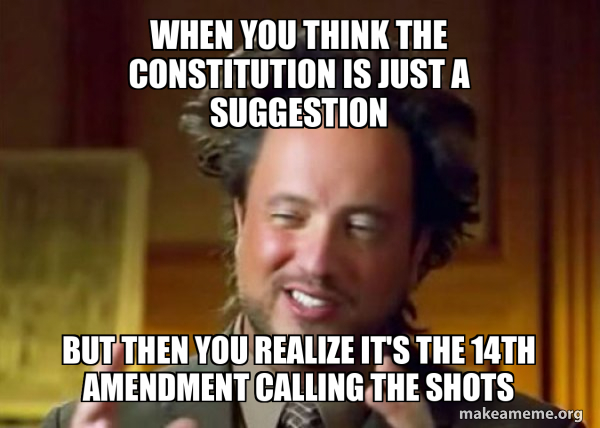 When you think the Constitution is just a suggestion But then you ...