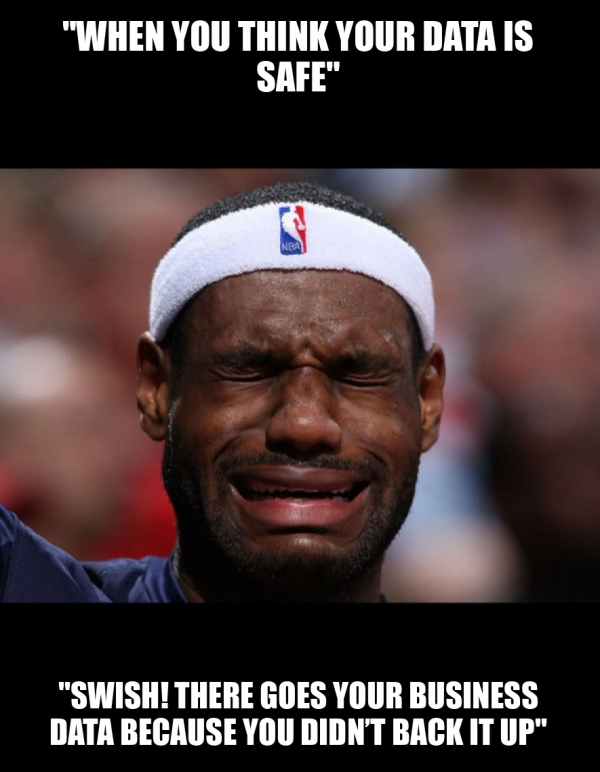 "When you think your data is safe" "Swish! There goes your business ...