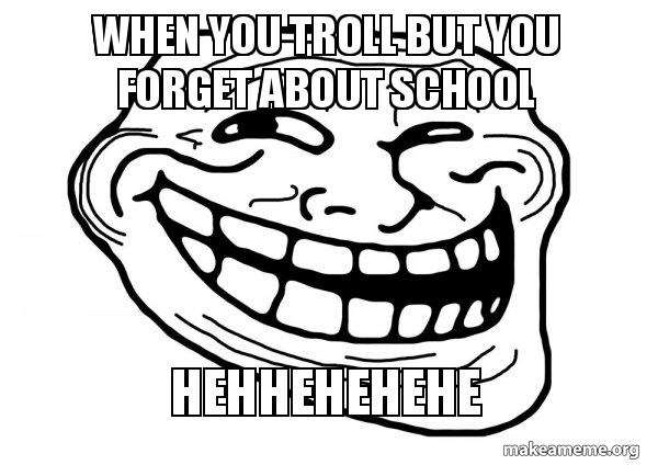 School Troll Memes Troll Face Problem Big Smiley Meme Zip Up Hoodie