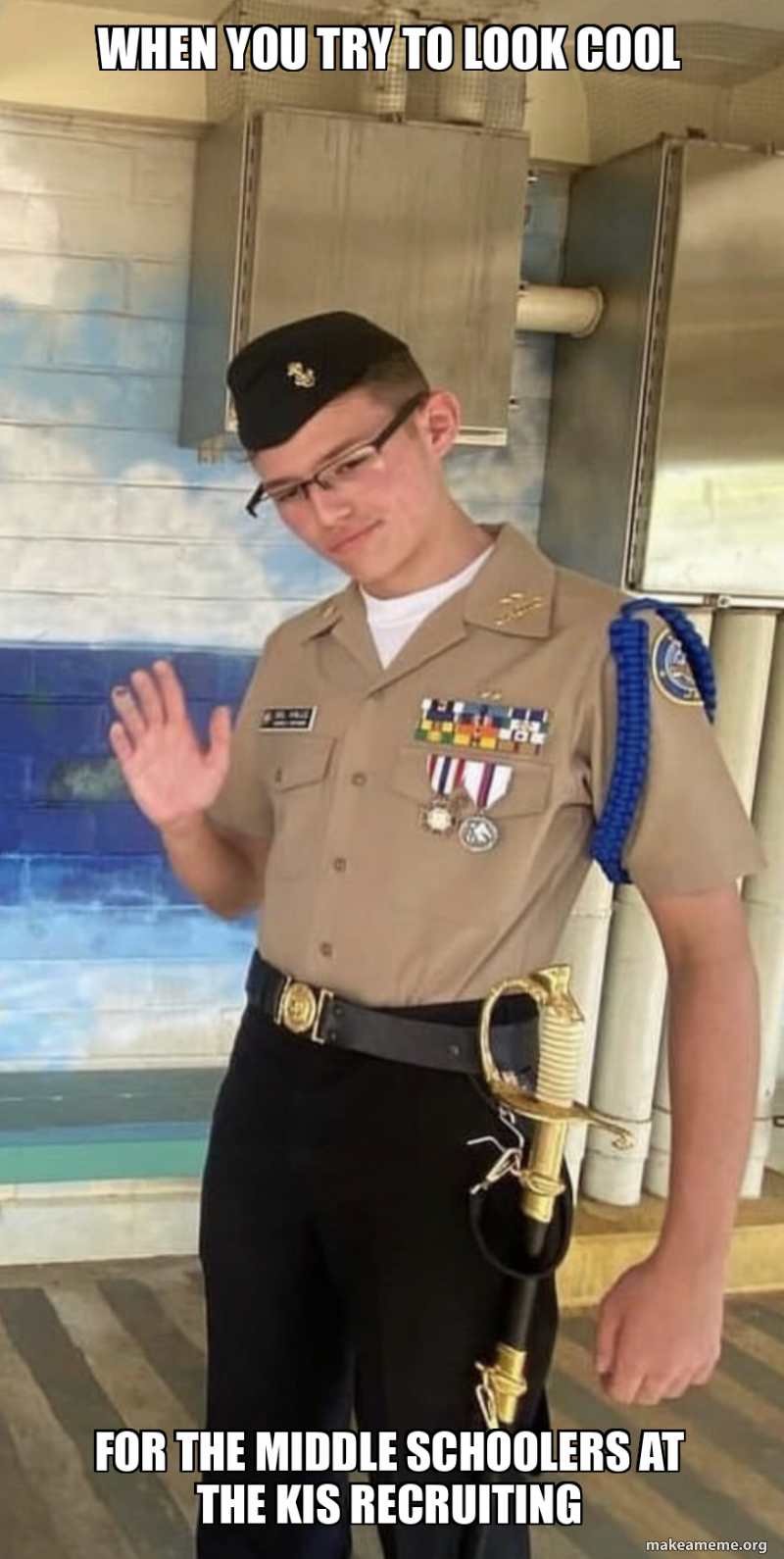 when you try to look cool for the middle schoolers at the kis ...