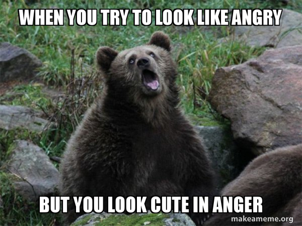 when you try to look like angry but you look cute in anger - Sarcastic ...