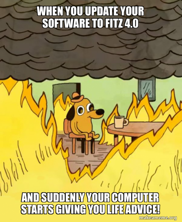 When you update your software to FITZ 4.0 And suddenly your computer ...